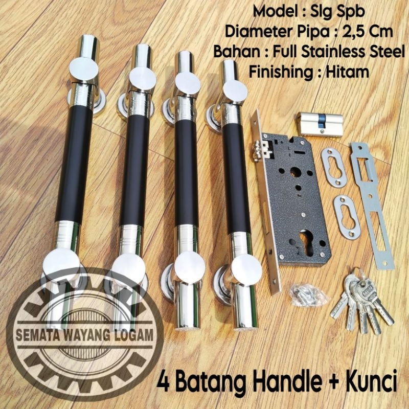 Jual 4 Pcs Handle Pintu Rumah Stainless Steel Set Kunci 33Cm Gagang ...