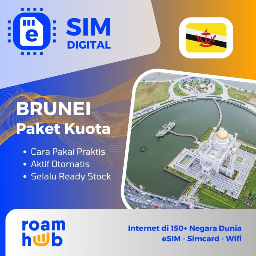 Jual eSIM Roamhub Brunei Darussalam SIM Digital Paket Kuota Aktif Otomatis | Shopee Indonesia