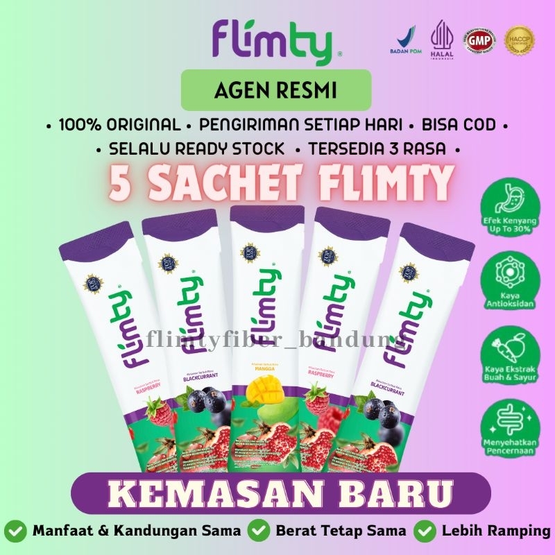 Jual 5 SACHET FLIMTY FIBER ECERAN DIET DETOX PELANGSING BANDUNG BPOM ...