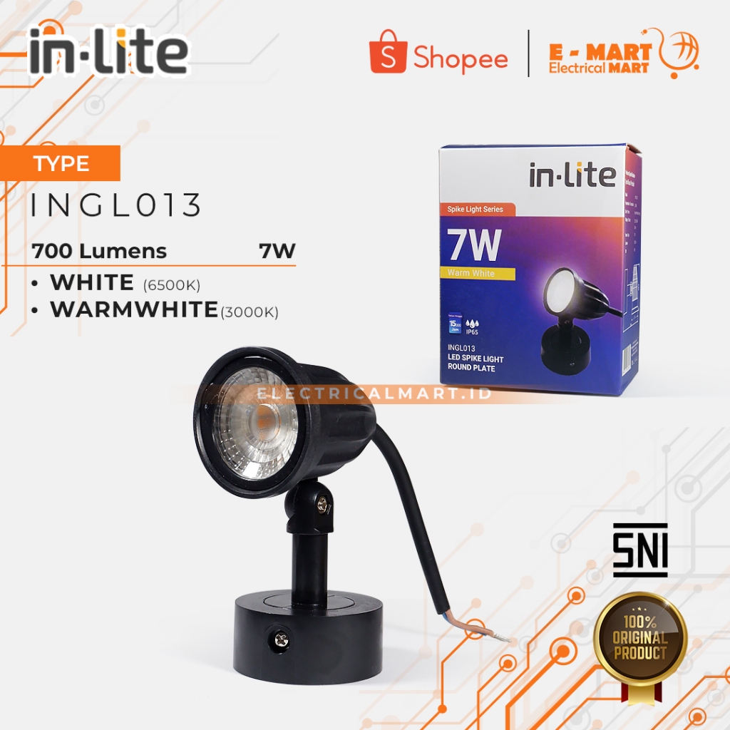 Jual INLITE Lampu LED Sorot Tempel Plafon 7W Taman OUTDOOR 7 Watt ...