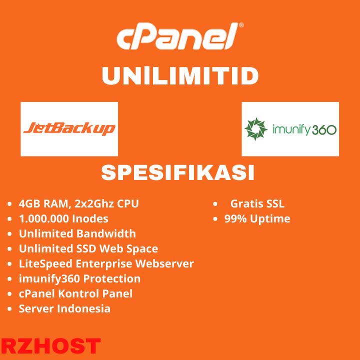 Jual Cpanel Unlimited Hosting -RZhost | Shopee Indonesia