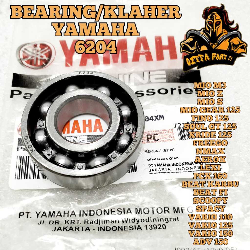 Jual KELAHAR BEARING KRUK AS ASLI ORIGINAL YAMAHA 6204 KUALITAS ASLI ...