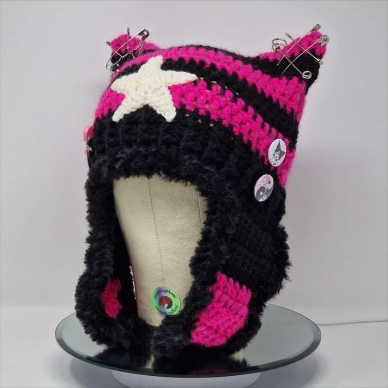 Jual HANDMADE STAR BEANIE CAT HAT/CAT BEANIE/TOPI KUPLUK CUTE/VIRAL ...