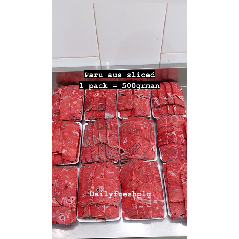 Jual PARU SAPI SLICED | AUS BEEF LUNG | IRIS TIPIS 500GR (100% SAPI ...