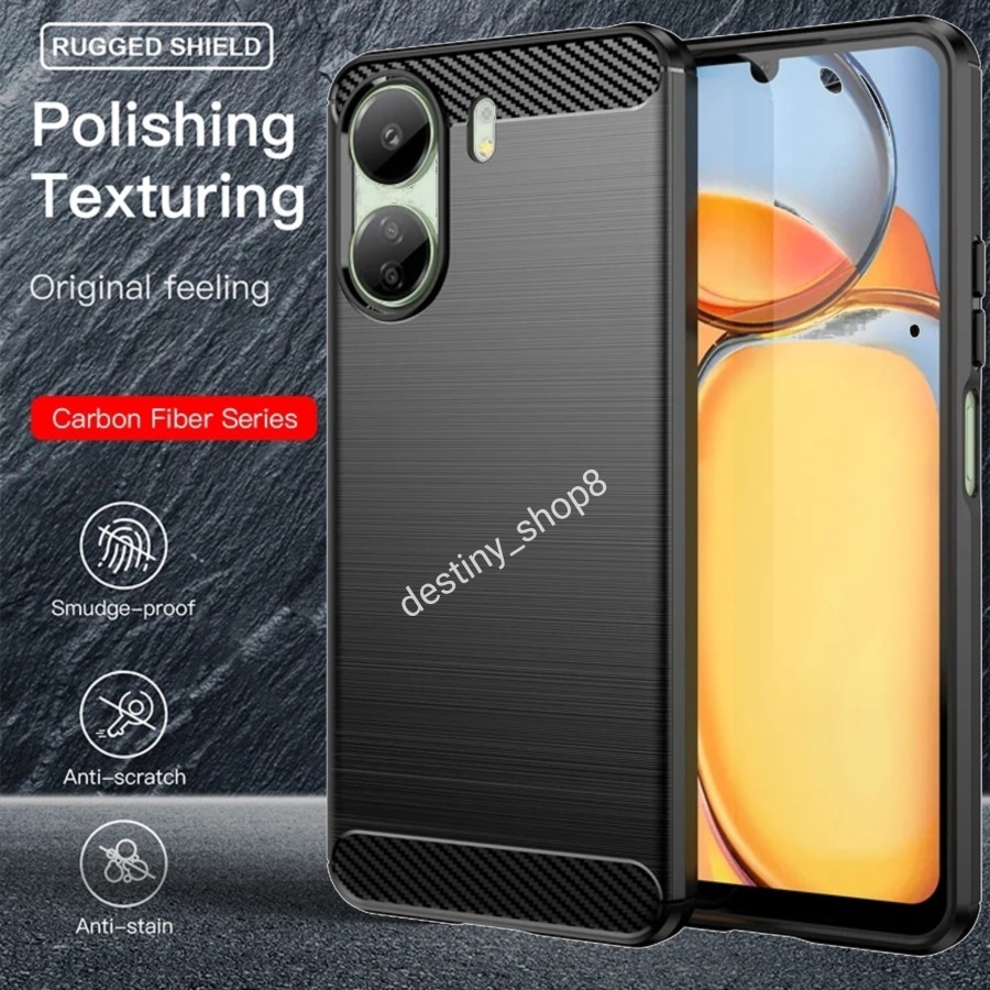 Jual CASE XIAOMI REDMI 13C / Poco C65 CASE CARBON RUGGED ARMOR ANTI ...