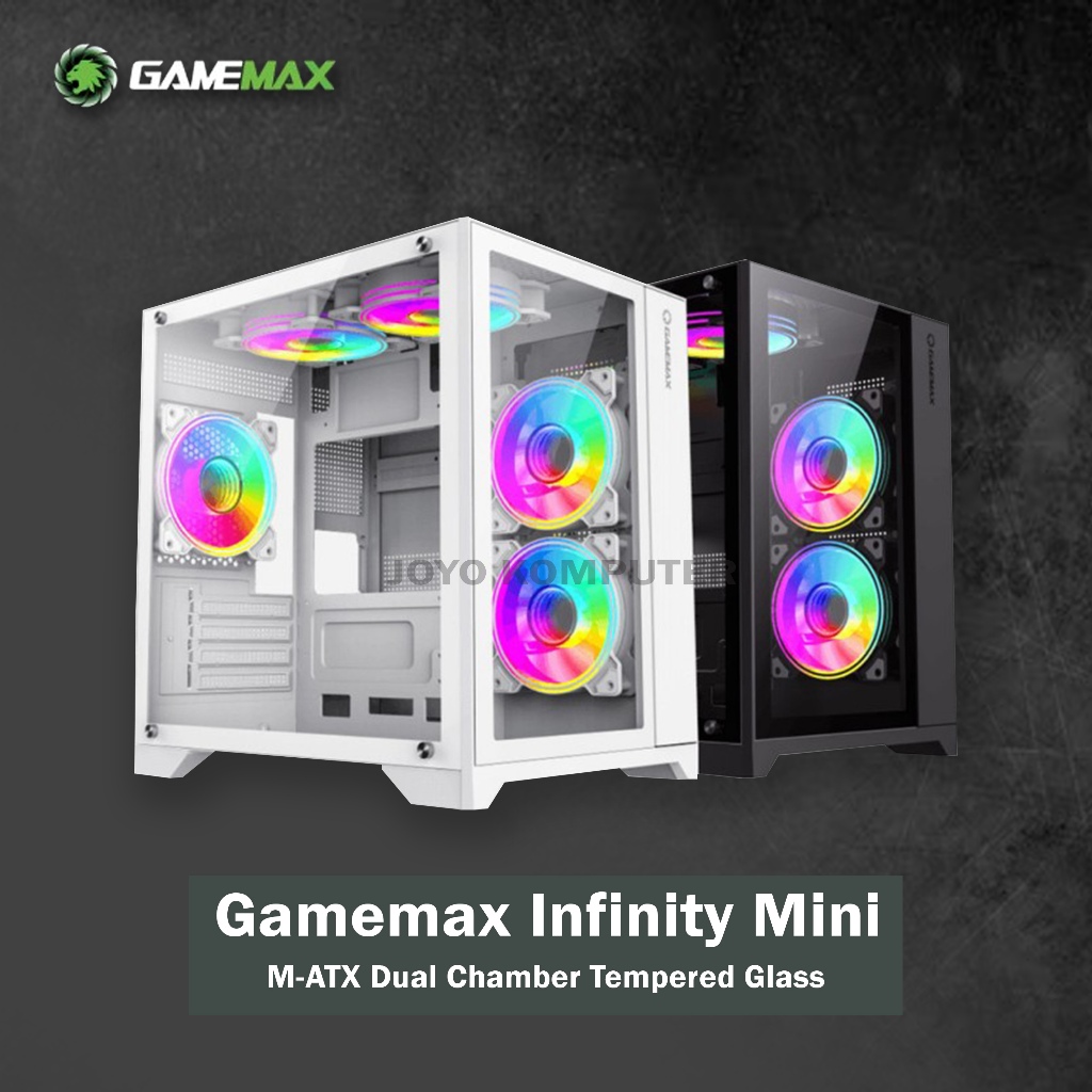Jual GAMEMAX Casing Infinity Mini M-ATX WHITE | BLACK Tempered Glass ...