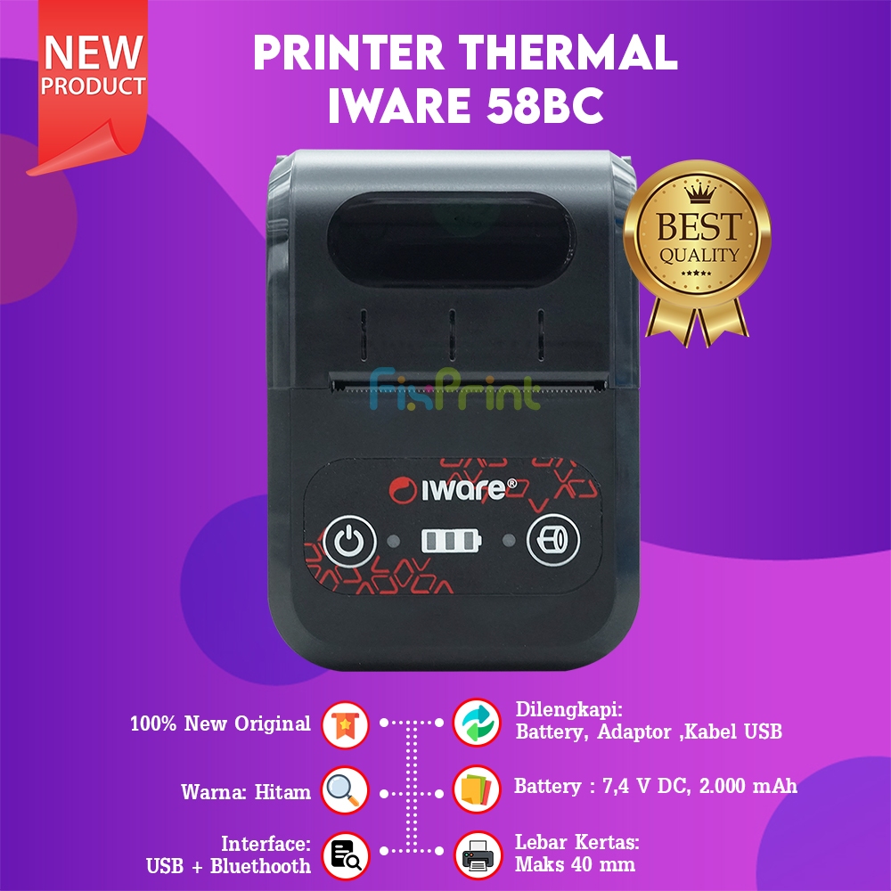 Jual Printer Thermal Iware Mini Kasir Struk MP-58BC MP58BC Usb ...