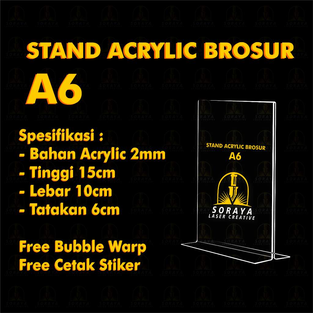 Jual Akrilik Tempat Brosur A6 / Acrylic Tent Card Holder Stand / Qris ...