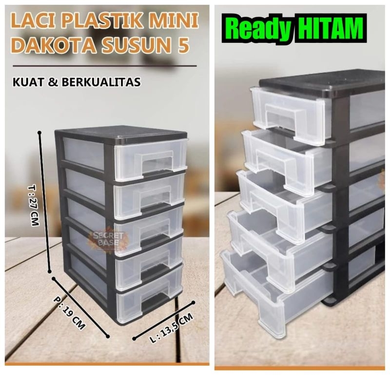 Jual Laci mini 5 susun 27x15x13,5 cm rak mini 5 tingkat kotak laci ...