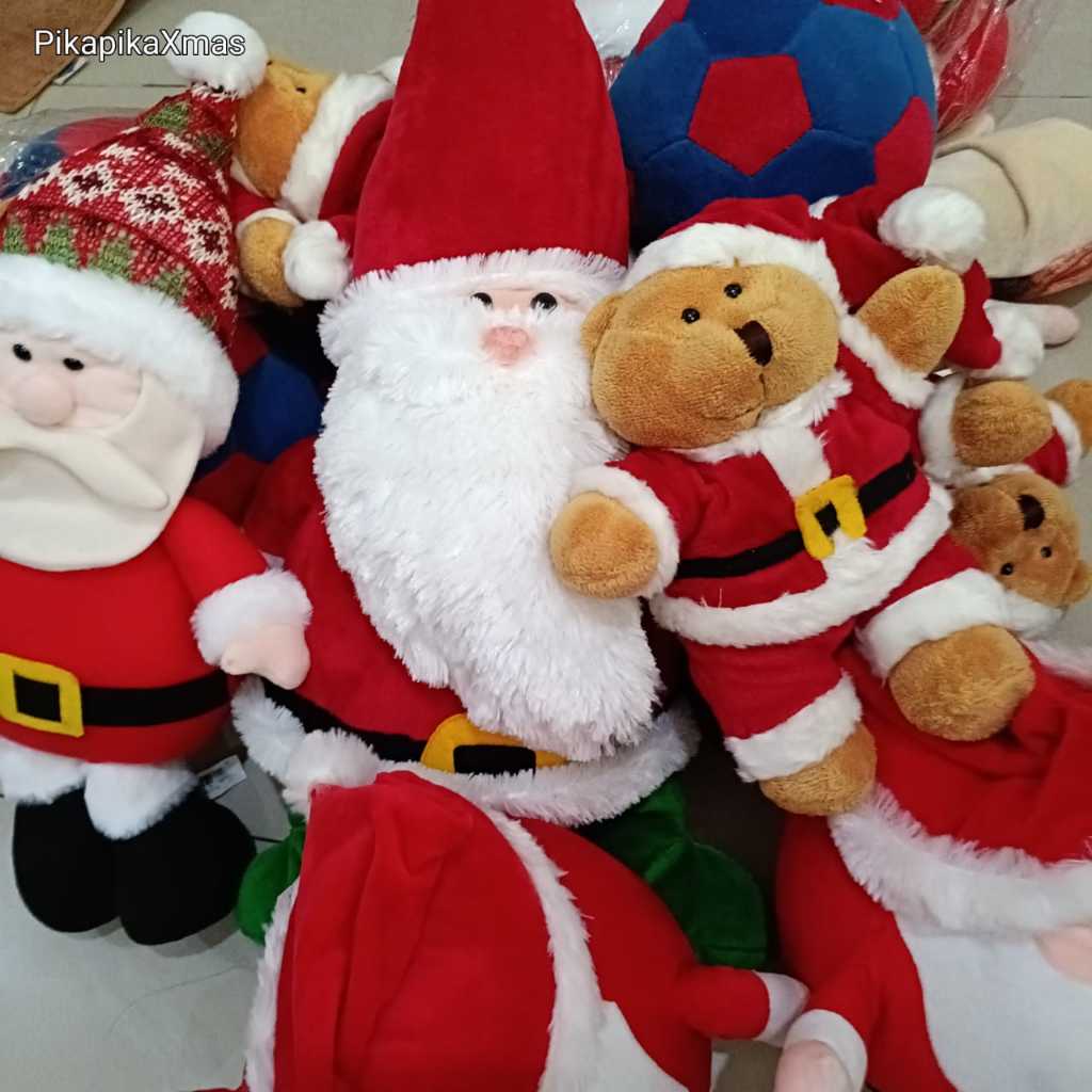 Jual Boneka Natal Christmas sinterklas bear santa bantal PIKA | Shopee ...