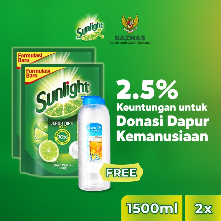 Jual Buy 2 Sunlight Lime 1500mL FREE Botol Lock & Lock | Shopee Indonesia