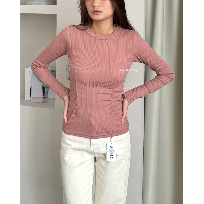Jual SIVALI Luna Top - Atasan Knit Wanita - Korean Top - Baju Rajut Lengan Panjang - Long Sleeve ...