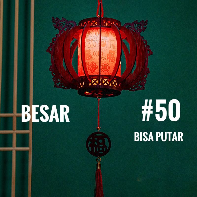 Jual Lampion Lampu Imlek Besar Listrik LED Bisa Putar 360 Derajat / Red ...