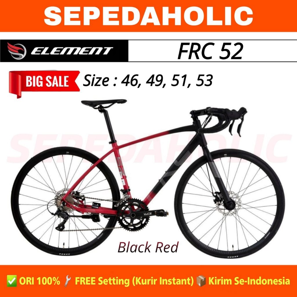 Jual Sepeda Roadbike ELEMENT FRC 52 Alloy 18 Speed Rem Cakram PROMO ...
