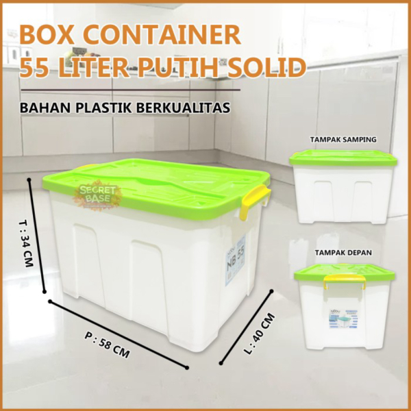 Jual Dijual BOX CONTAINER 55 LITER RODA - Kontainer Box Plastik ...