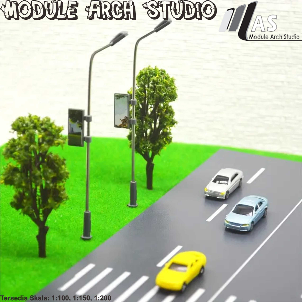 Jual Miniatur Lampu Jalan Nyala + Papan Iklan - Maket PJU | Shopee ...