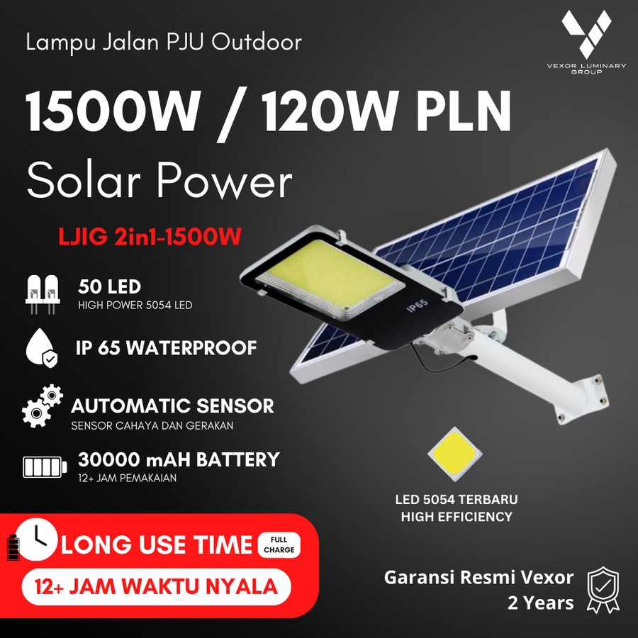 Jual Lampu PJUTS Penerangan Jalan Umum Tenaga Surya Solar Cell Matahari 1500W 120W PLN ...