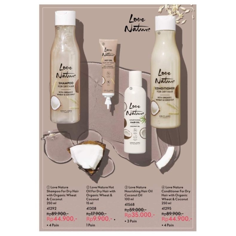 Jual Love nature Shampoo Conditioner For dry hair with wheat and ...