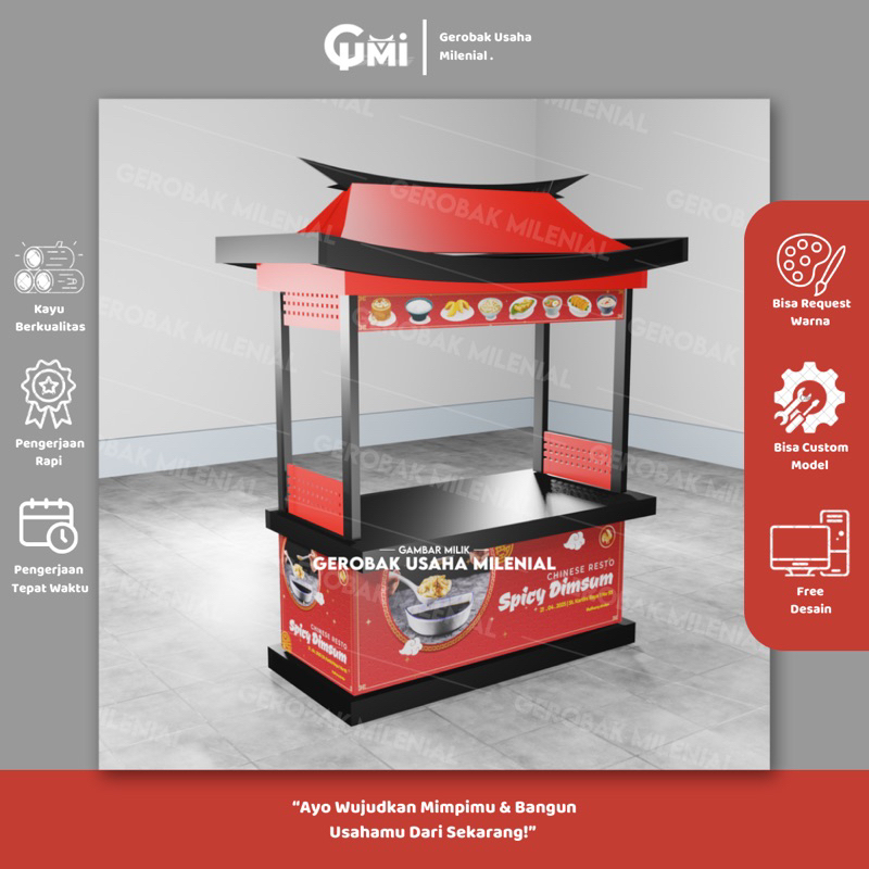 Jual Gerobak Dimsum Milenials Terbaru - Model gerobak dimsum kekinian ...