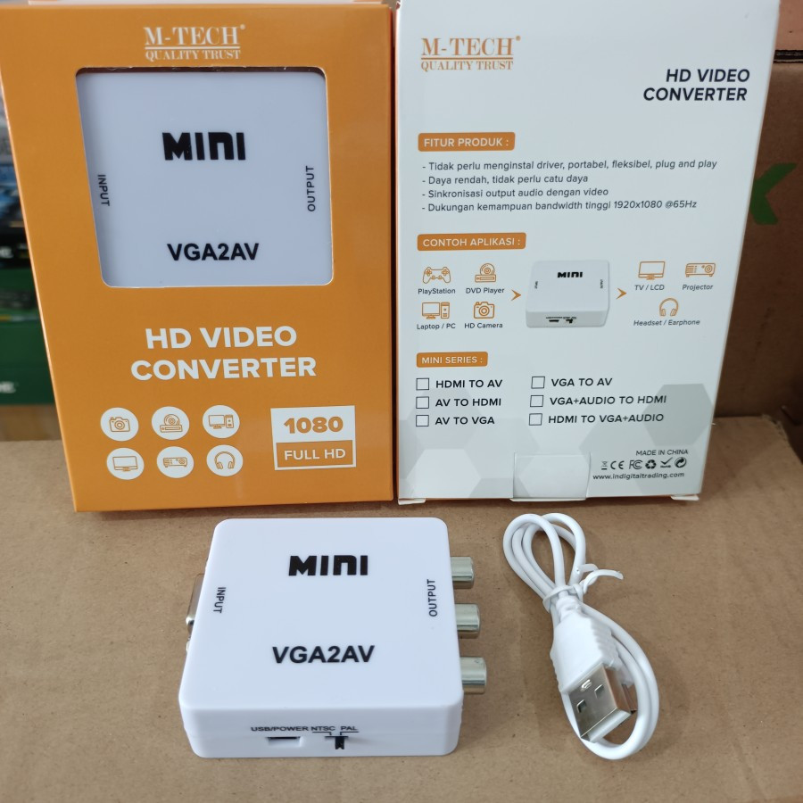 Jual Converter VGA TO AV - VGA TO RCA HD Video Adapter | Shopee Indonesia