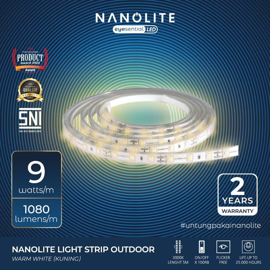 Jual Nanolite Lampu Light Strip 9W 3000K Kuning - Outdoor | Shopee ...