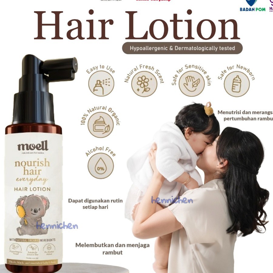 Jual MOELL HAIR LOTION Penumbuh Rambut Bayi 100ml | Shopee Indonesia