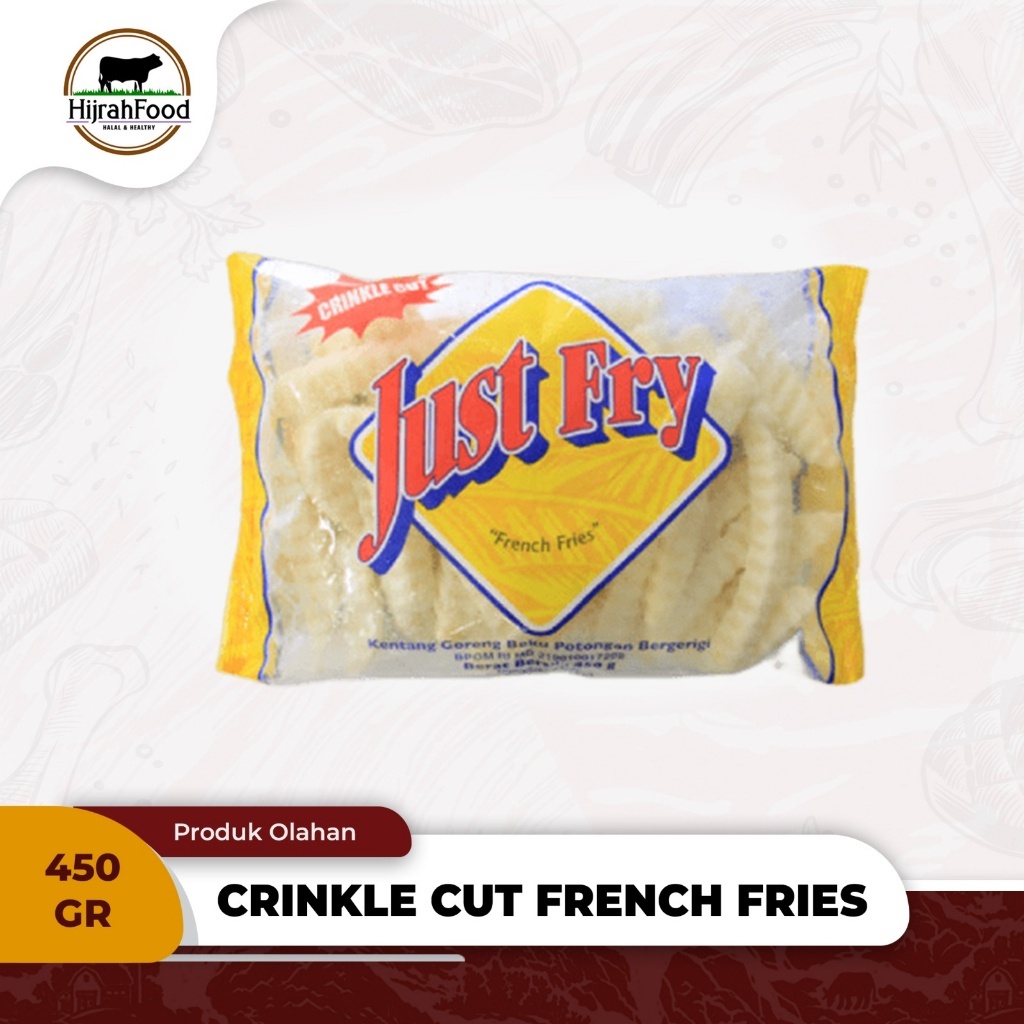 Jual Kentang Goreng Just Fry Crinkle Cut Frozen Potongan Bergerigi French Fries 450 gram ...