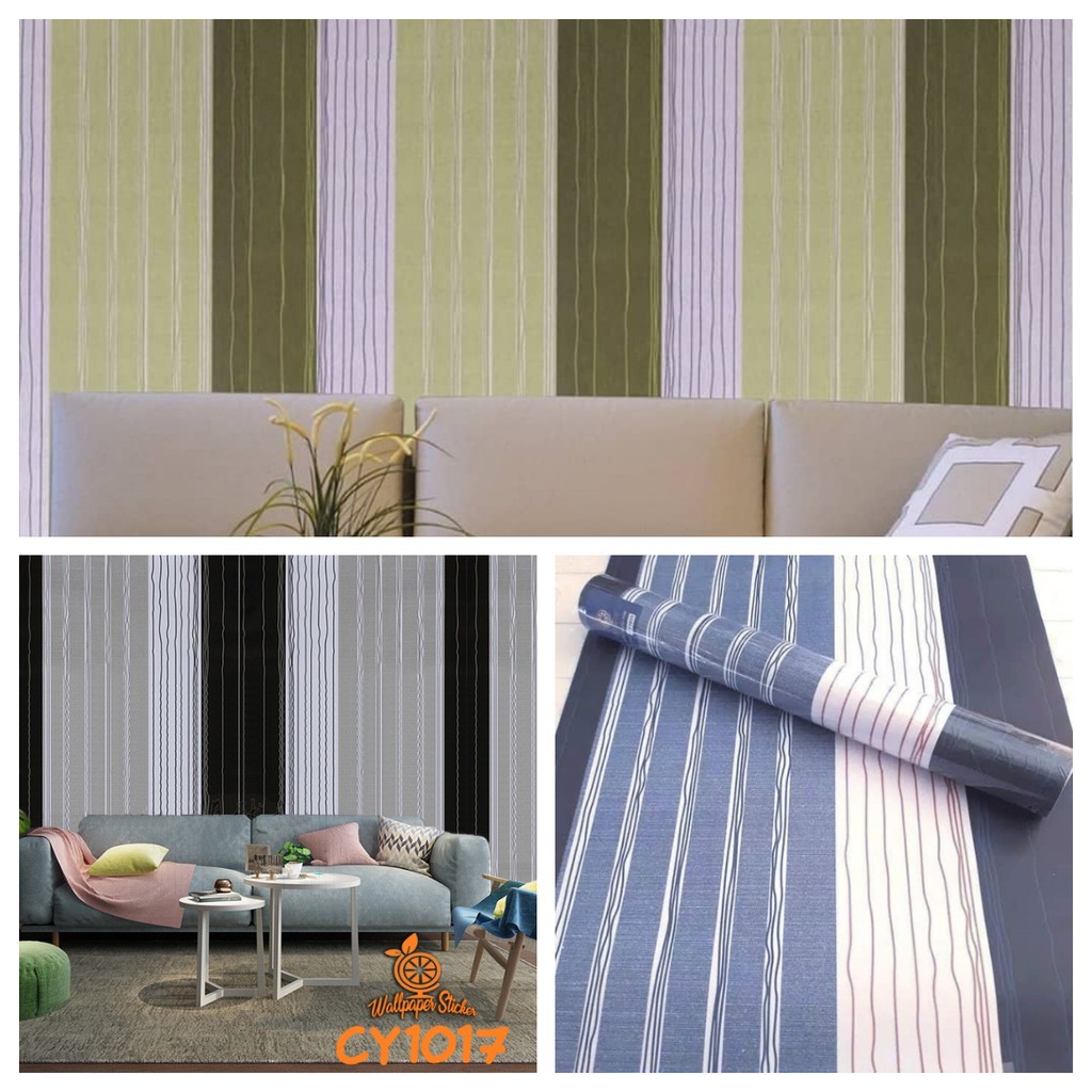Jual Wallpaper Dinding Salur Garis ukuran 10m x 45cm minimalis Elegan Mewah | Shopee Indonesia