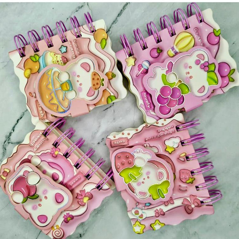 Jual Notebook Note book Buku Catatan Memo mini kecil ukuran A7 lucu ...
