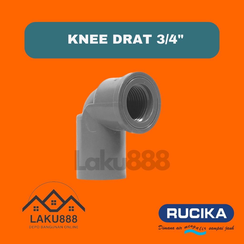 Jual Elbow / Knee Drat Dalam PVC Rucika 3/4" inch | Shopee Indonesia