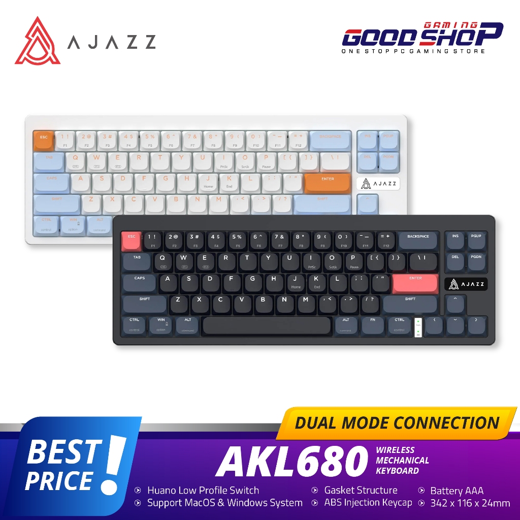 Jual MECHANICAL KEYBOARD - AJAZZ AKL680 - 65% - 68 KEYS - LOW PROFILE | Shopee Indonesia