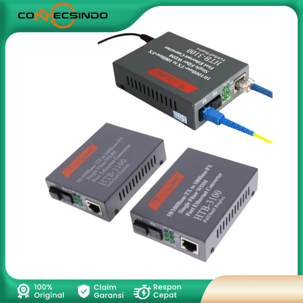 Jual Media Converter FO Fiber Optik to LAN HTB NETLINK FO3100 100Mbps | Shopee Indonesia