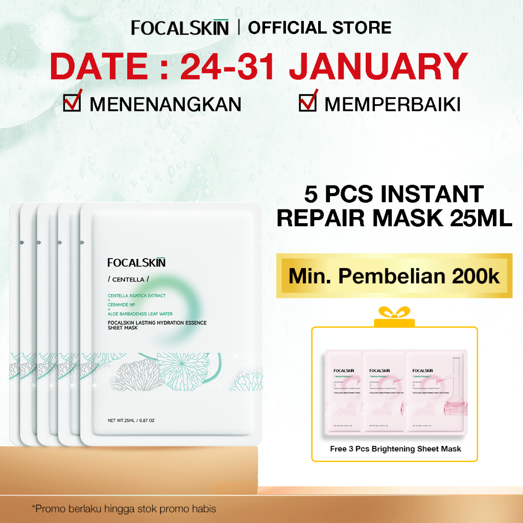 Jual FOCALSKIN Instant Repair Mask Masker Wajah Lembaran Sheet Mask ...