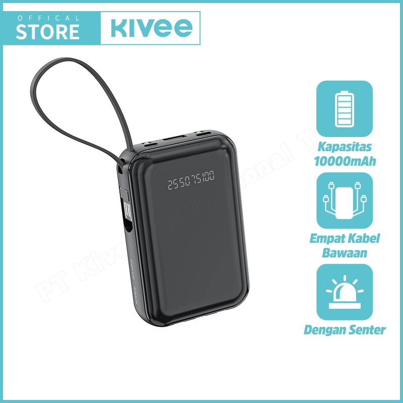 Jual KIVEE Powerbank Mini Fast charging PD 20W KV-PT161Black 10000 mAh ...