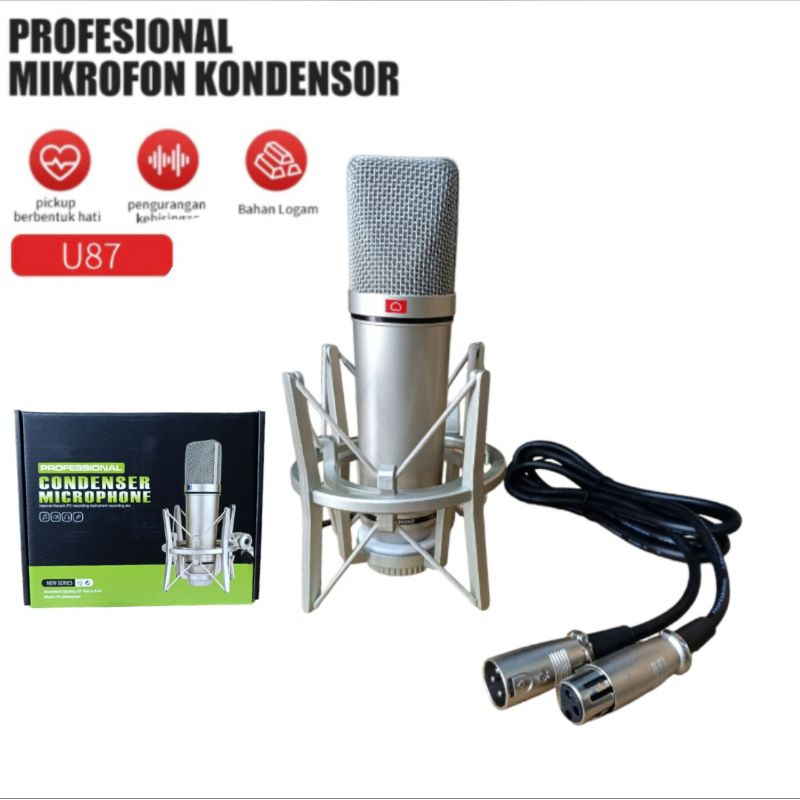 Jual Microphone Condenser U87 Shockmount Mic Live Streaming | Shopee ...