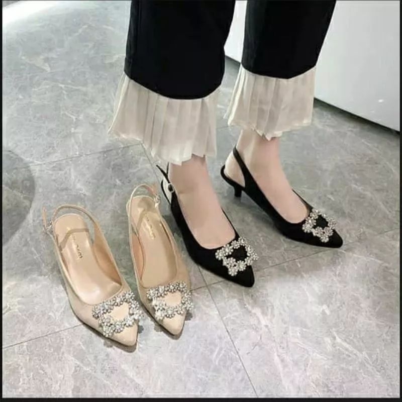 Jual Sandal Heels Wanita Pesta Aurelia Samanta Hak Runcing/Hrd Shoes ...