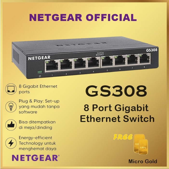 Jual Netgear GS308EP 8-PORT GIGABIT ETHERNET SWITCH POE+ - GS 308EP ...