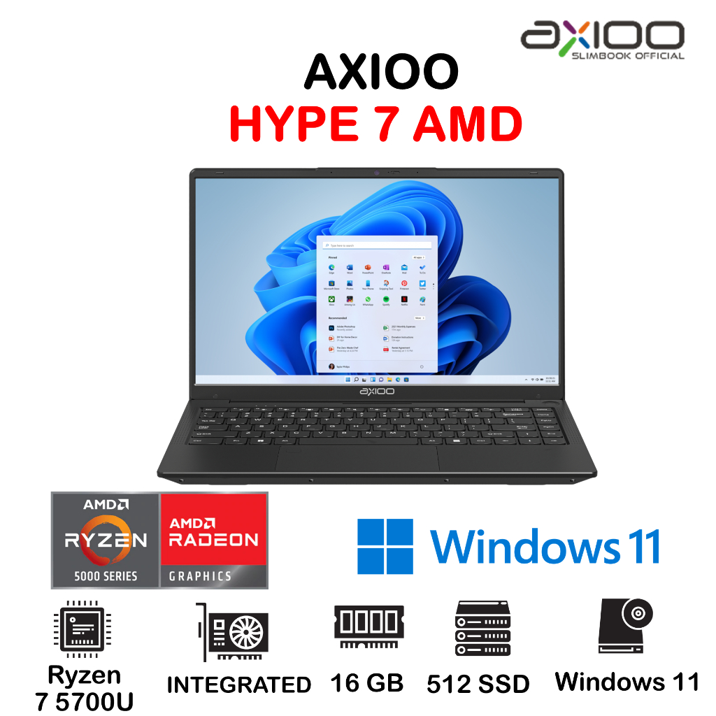 Jual LAPTOP AXIOO HYPE 7 AMD Ryzen 7 5700U 16GB 512GB Windows 11 Pro ...