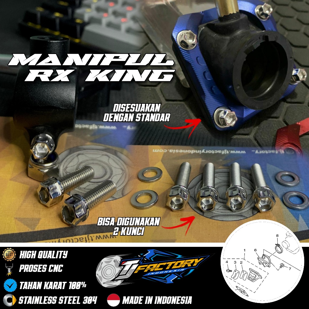 Jual 1 Set Baut Stainless CNC 2 Kunci Manipul RXK RX King Dan Master RX ...