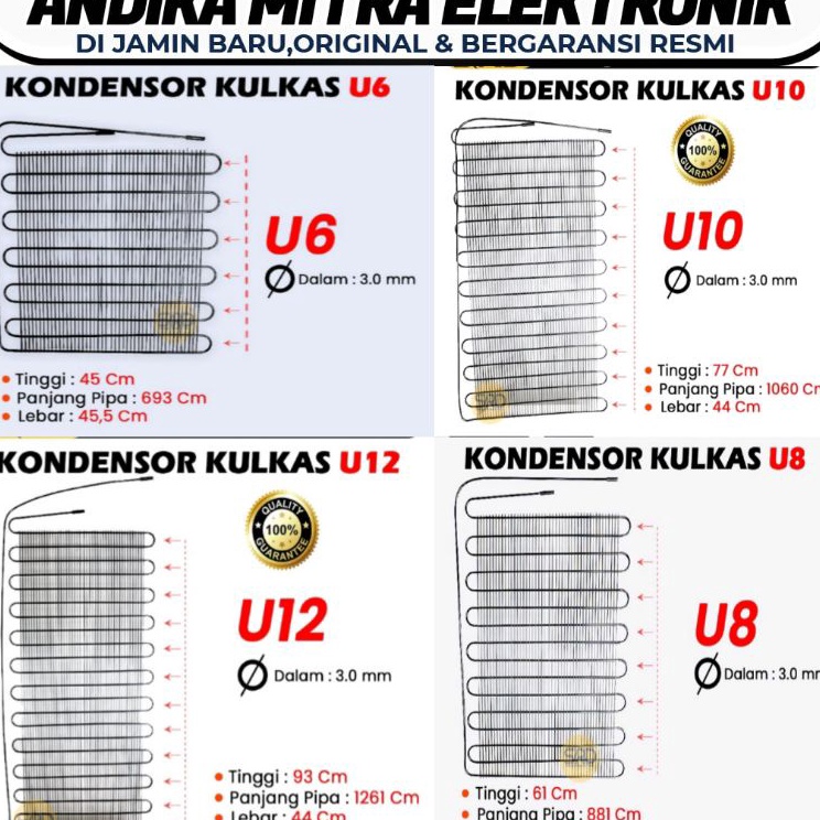 Jual mw KONDENSOR KULKAS CONDENSOR U12 U1 U8 U6 Paling Popular | Shopee Indonesia