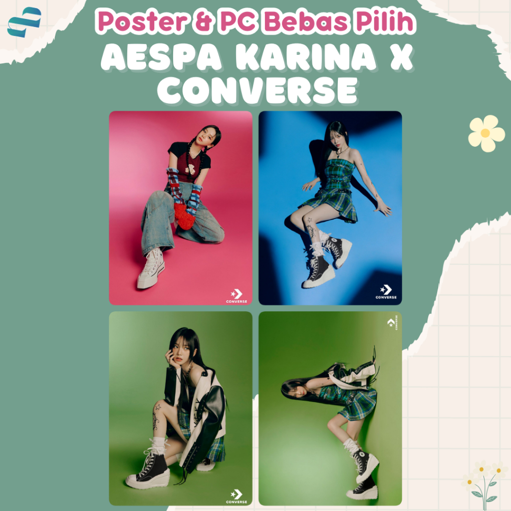 Jual Poster AESPA KARINA X CONVERSE | Poster Kpop A4 A5 A6 Murah Murah | Shopee Indonesia
