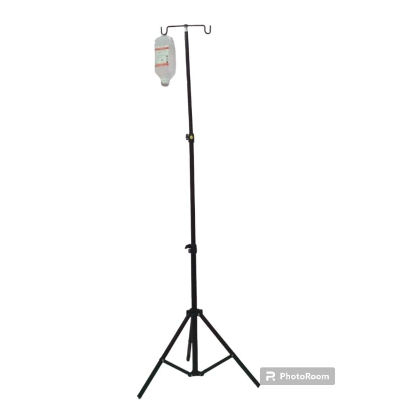 Jual Tiang infus Portable 2 gantungan bahan besi kokoh tinggi 2M + Tas ...