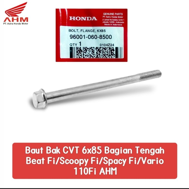 Jual AHM Bolt Flange 6x85 Baut bak tutup cvt bagian tengah Beat Pop ...