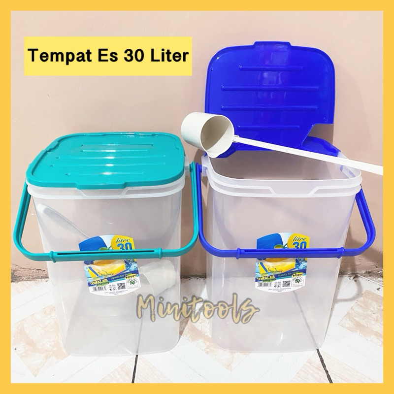 Jual Tempat Es Besar 30 Liter / Tempat Air Plus Gayung 30 Liter Green ...
