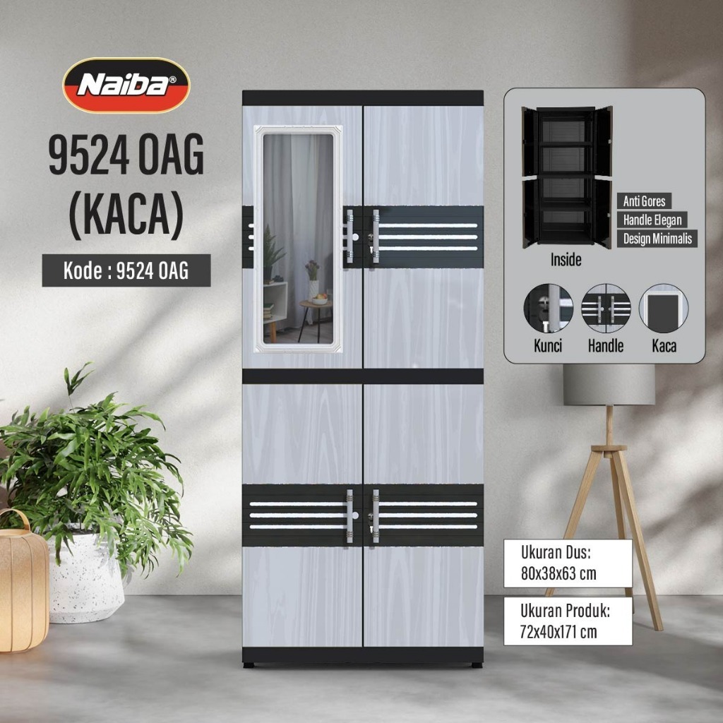 Jual Naiba 9524 / 9504 / 9624 - Lemari Pakaian Plastik Naiba FIT Jumbo ...