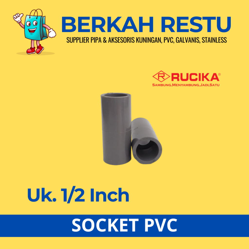 Jual Socket / Sock PVC 1/2" Inch Rucika AW | Shopee Indonesia