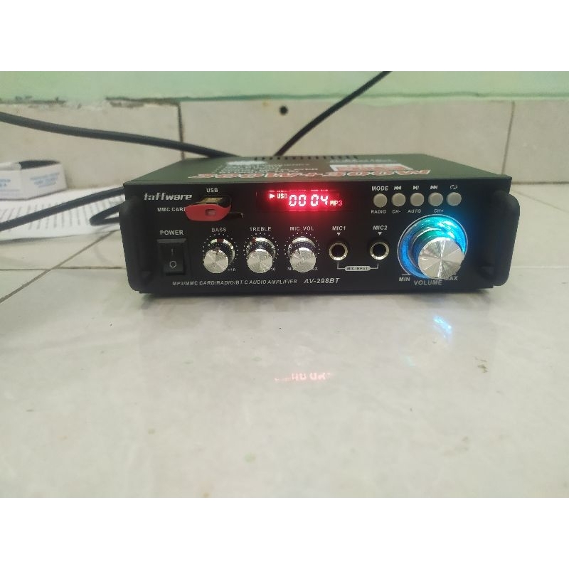 Jual amply mini 300watt PMPO stereo dilengkapi blutoth Flashdisk mic 2 ...