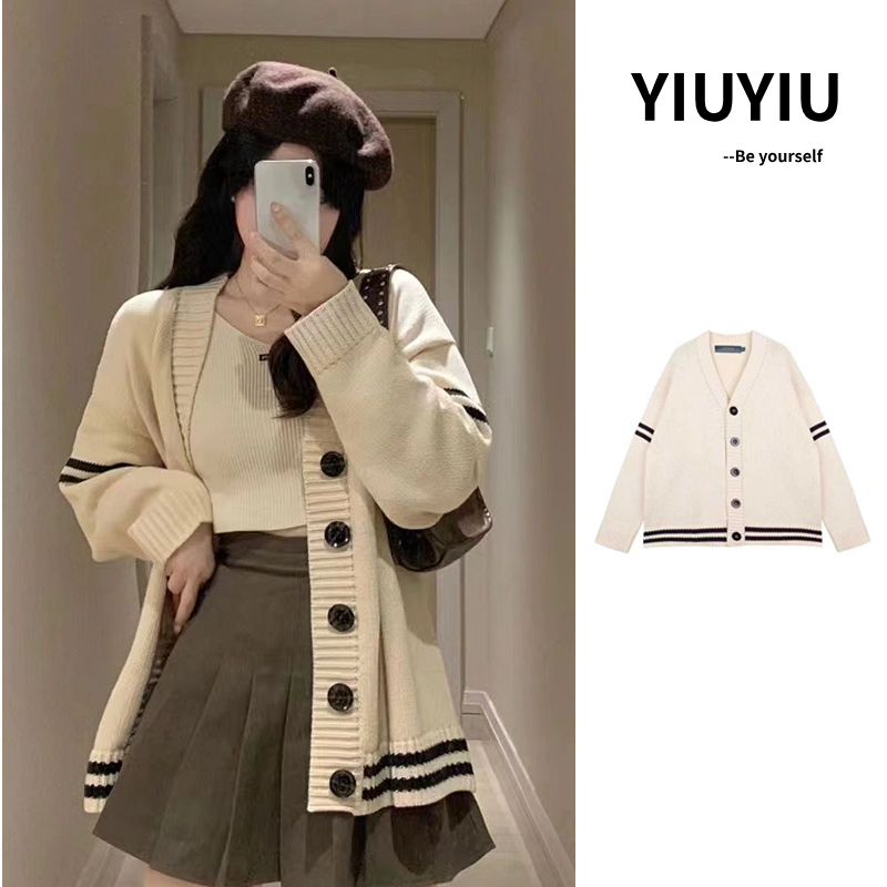 Jual YIU YIU Rajut - Outfit Kuliah Cardigan Rajut Wanita Casual Sweater ...