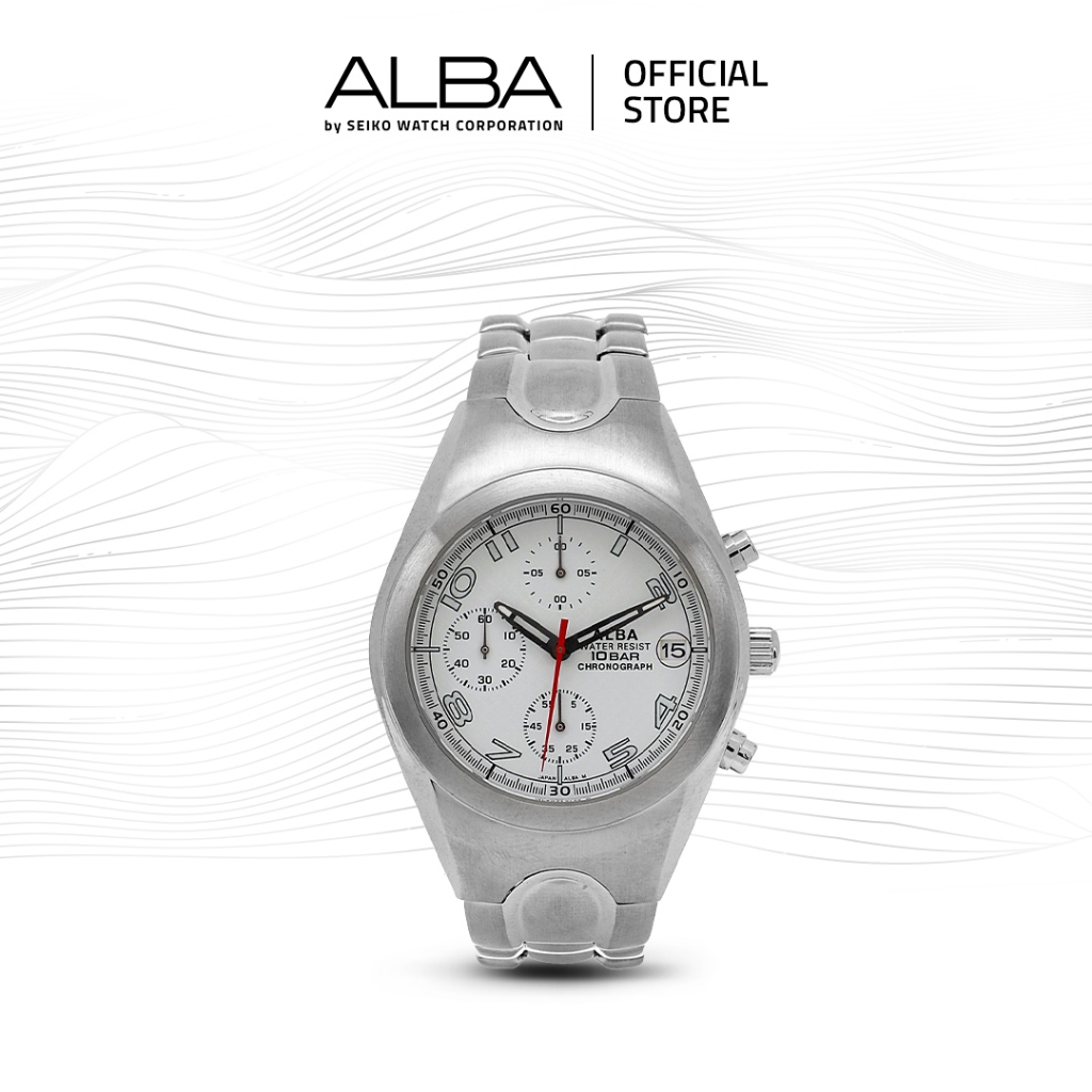 Jual Alba Jam Tangan Pria Chronograph AJN083 / AJN083X1 Quartz White ...