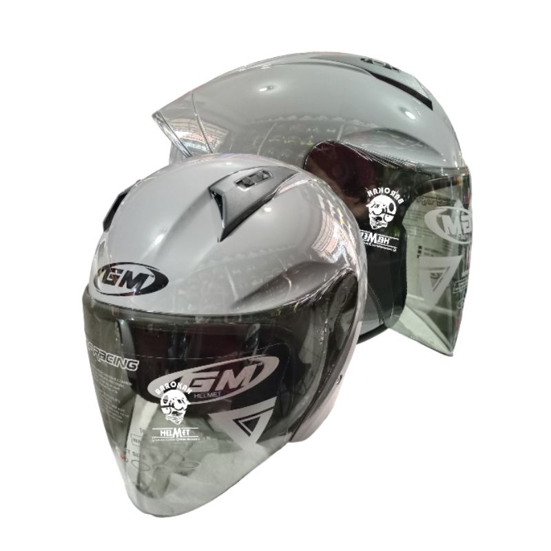 Jual Helm GM G1 Dim grey glossy half face original | Shopee Indonesia